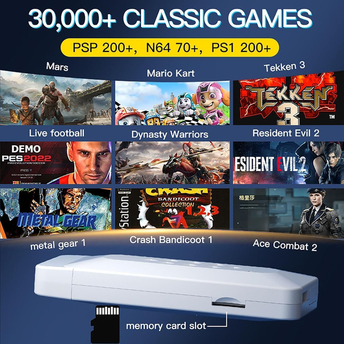VOILA M22 V2.0 Gaming Console, Retro Gaming Stick, Wireless HD, 52 Emu